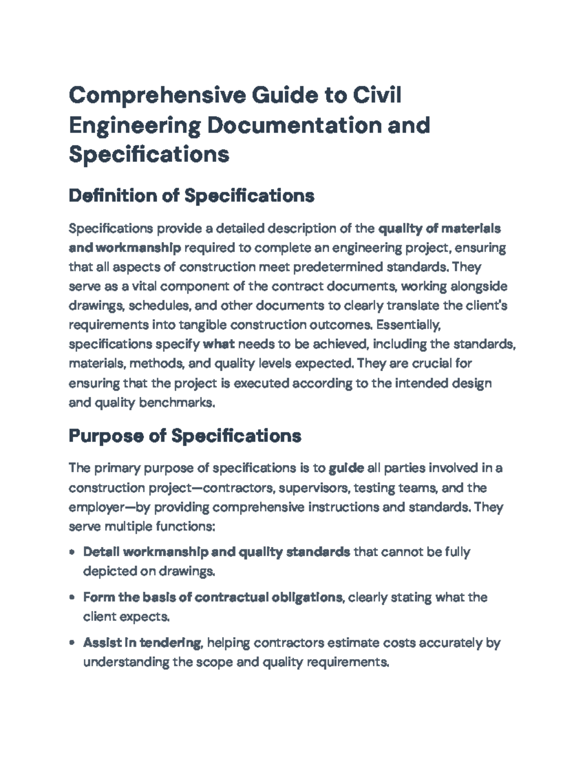 Comprehensive Guide to Civil Engineering Specs & Standards (CE 101 ...