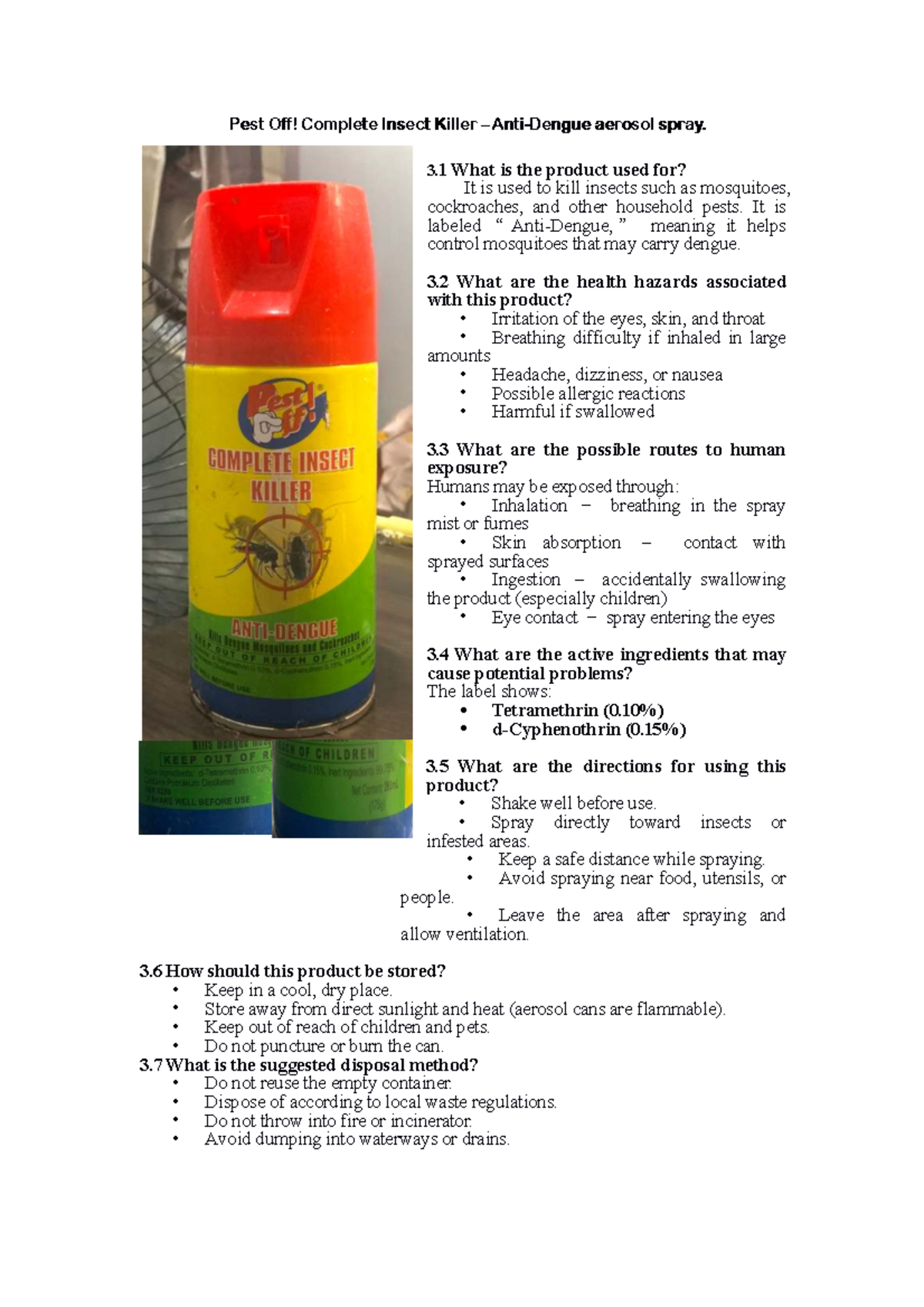Pest Off! Complete Insect Killer - Product Overview & Safety Guide ...