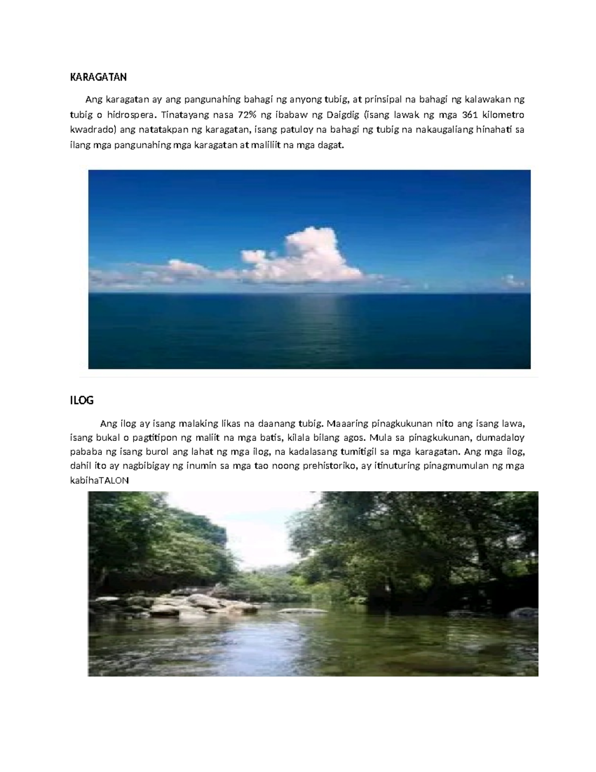 Anyong Tubig: Tula at Mga Awit Tungkol sa Karagatan, Ilog, Talon, Bukal ...