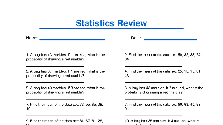 Statistics Review 3 - Notes for Exam Preparation - Studocu