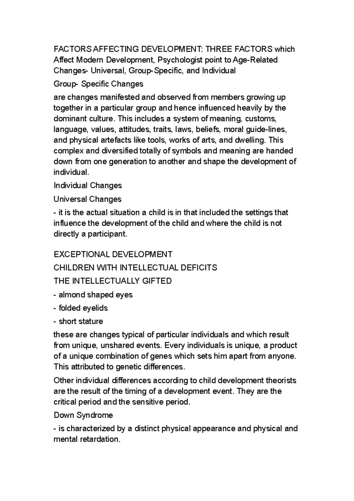 Factors- Affecting- Development - FACTORS AFFECTING DEVELOPMENT: THREE ...