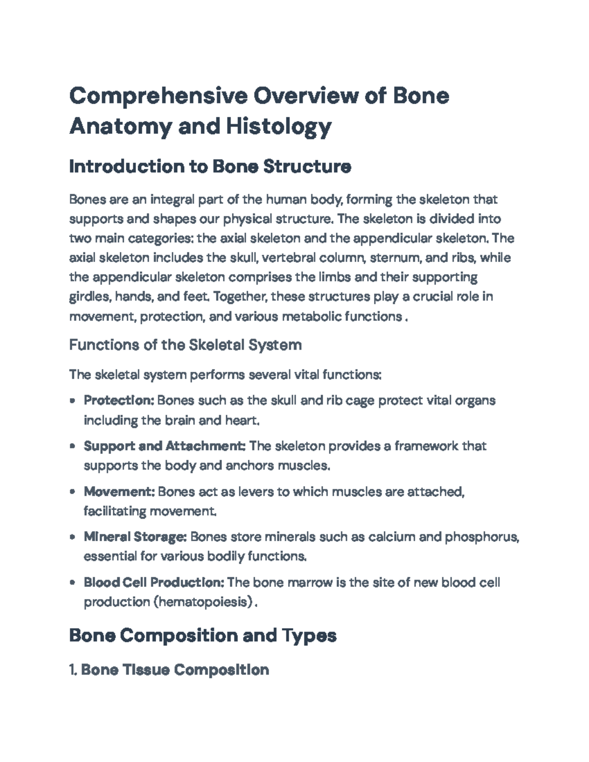Comprehensive Overview of Bone Anatomy and Histology - Comprehensive ...