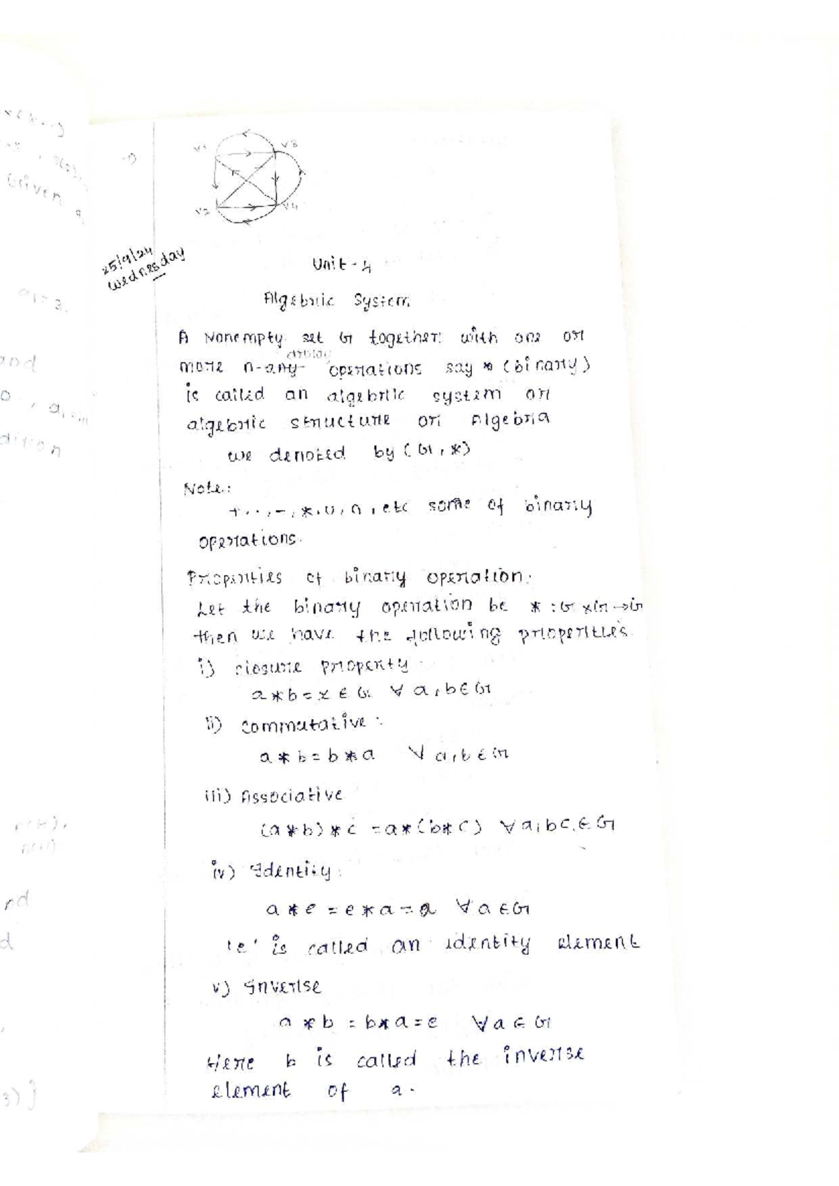 Discrete Mathematics Unit-4: Algebraic Structures and Groups - Studocu