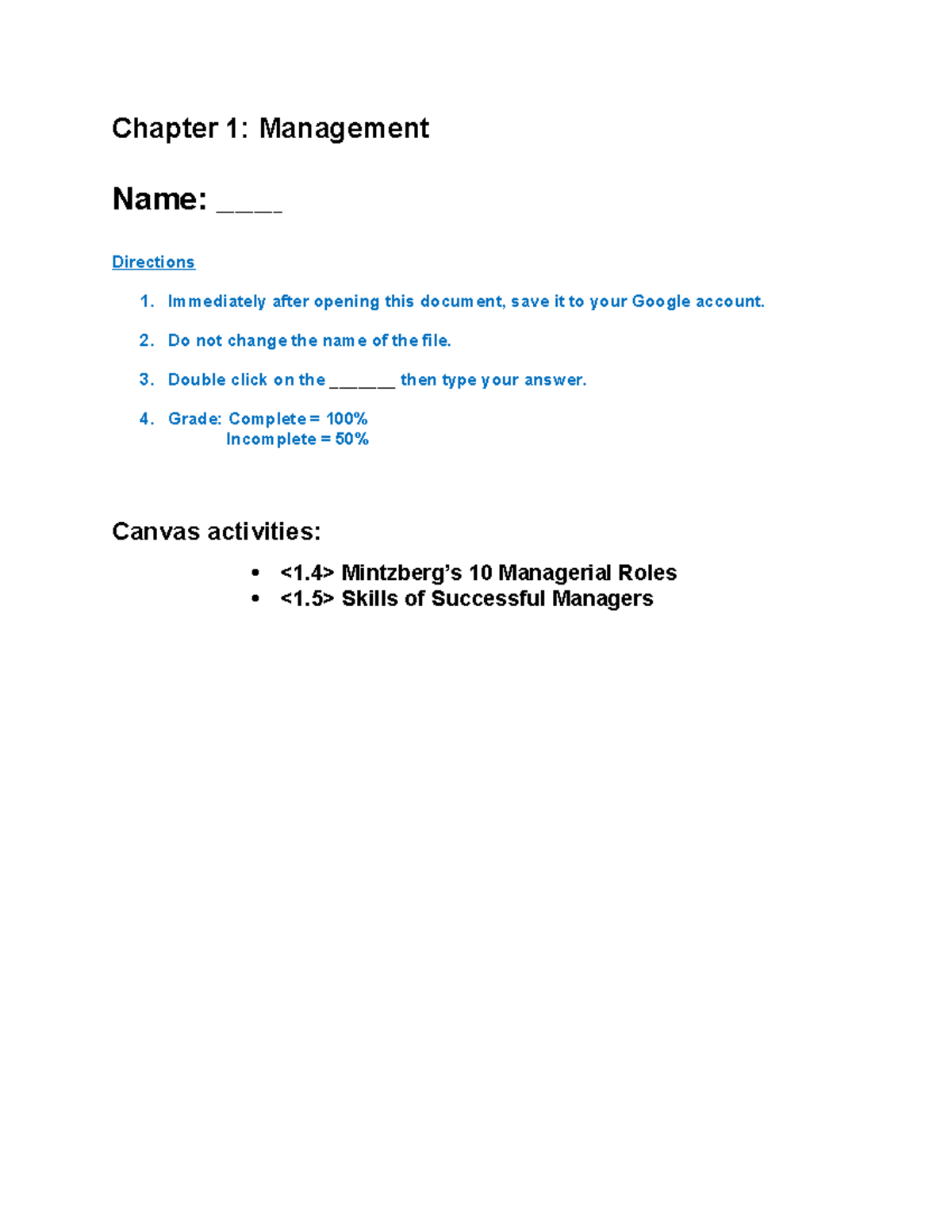 Lesson 1-2: Managers Defined - Key Concepts and Roles - Studocu