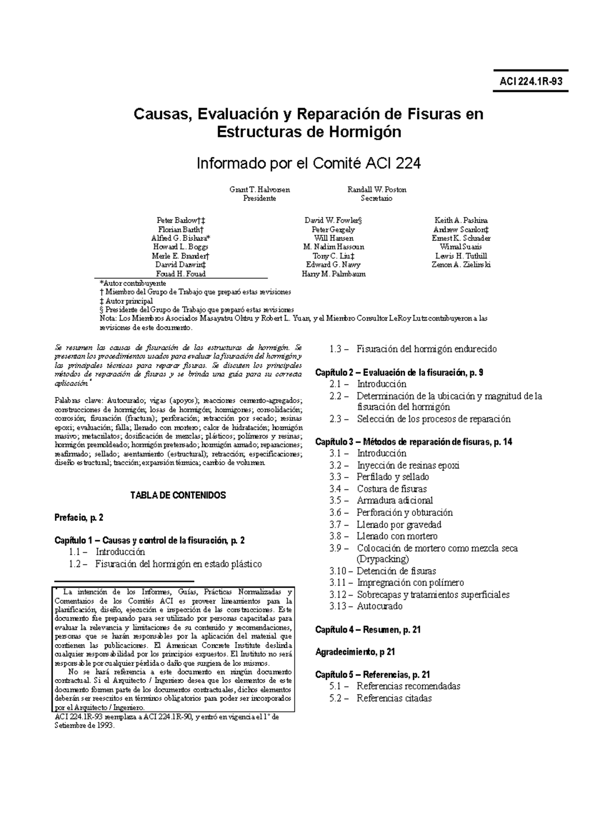 ACI 224.1R - Causas, Evaluación y Reparación de Fisuras en Hormigón ...