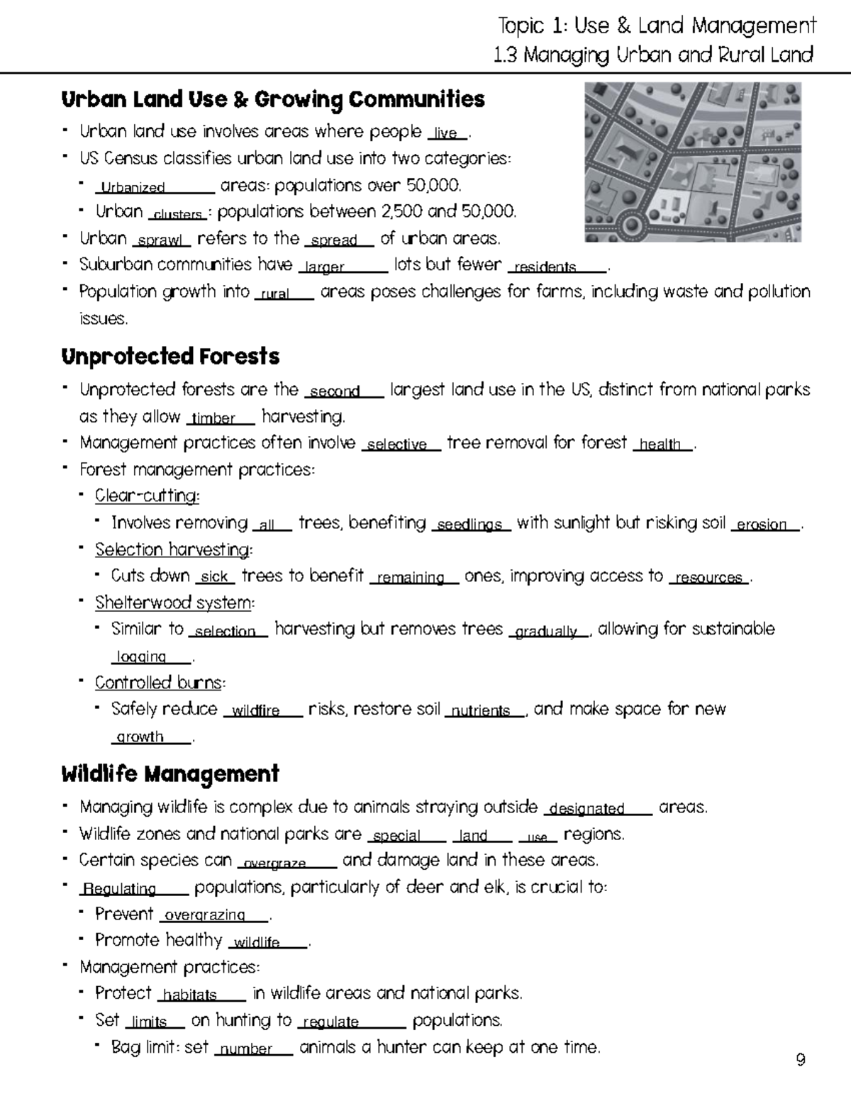 ES B Lesson 1 - Land Use & Management Notes - Studocu