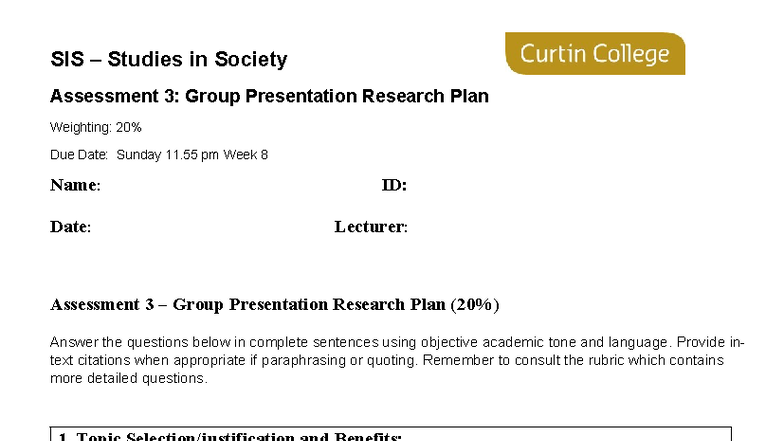 SIS Assessment 3: Group Presentation Research Plan on Power Distance ...
