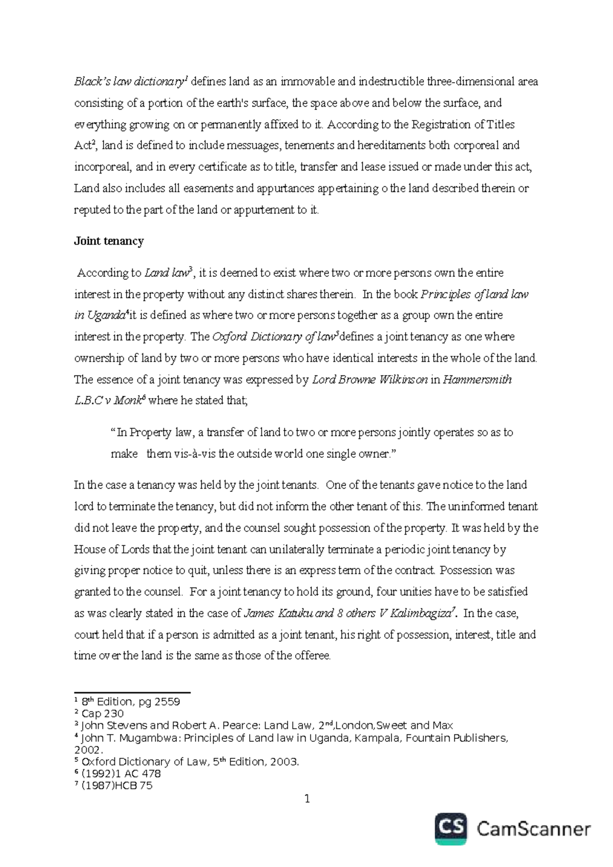 Co-Ownership of Land: Joint Tenancy vs. Tenancy in Common (Law 93997055 ...