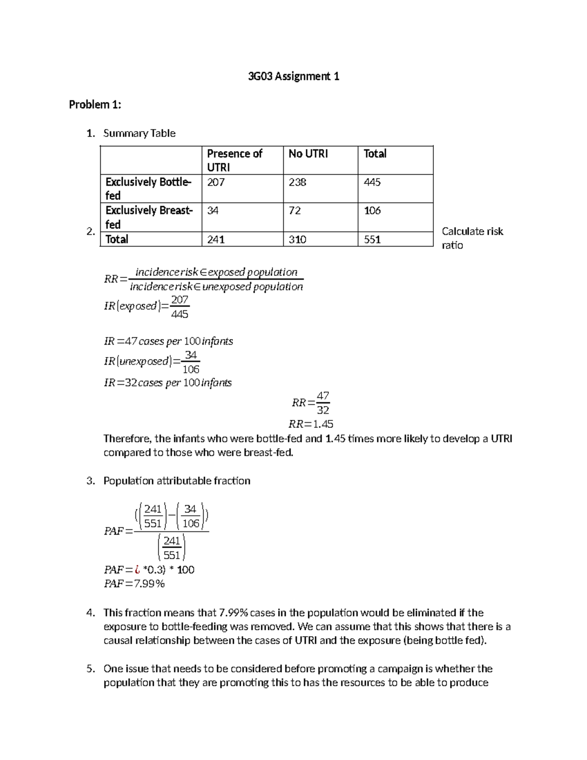 3G03 Assignment 1 - Epidemiology Notes on UTRI and Iodine Deficiency ...