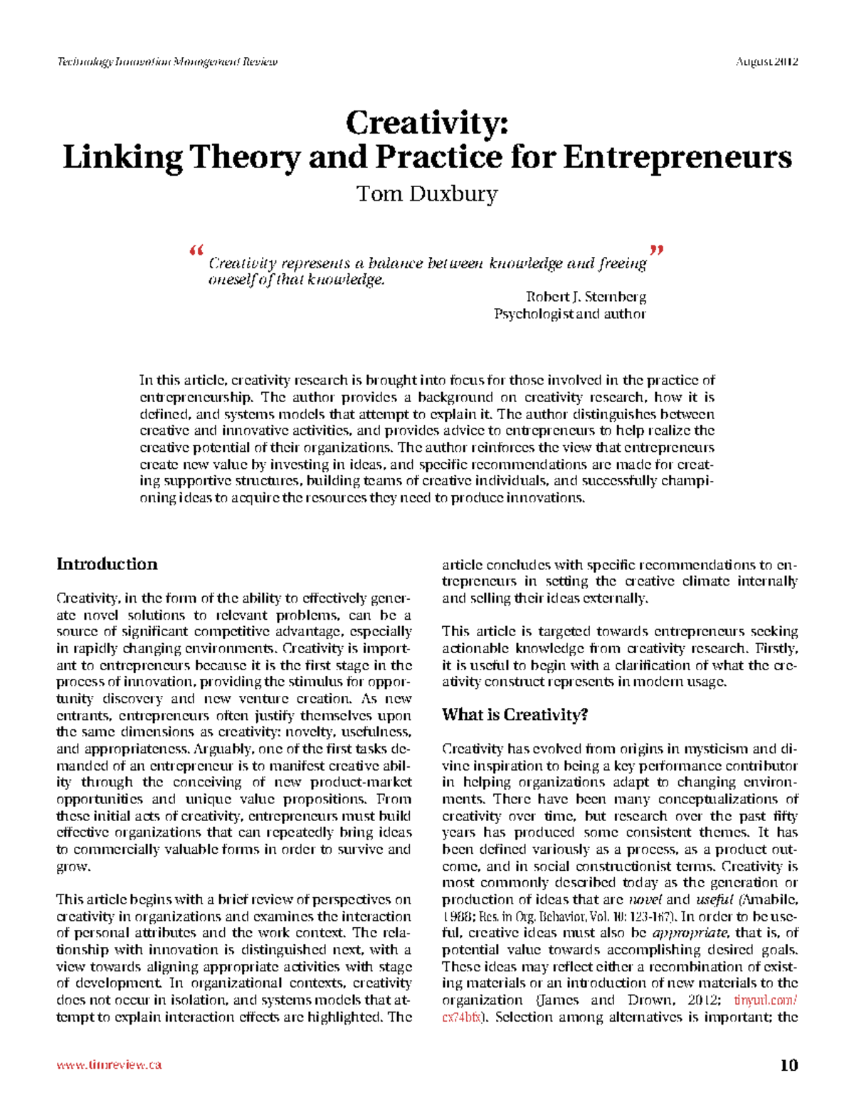 Creativity Linking Theory Practice Entrepreneurs - Creativity: Linking ...