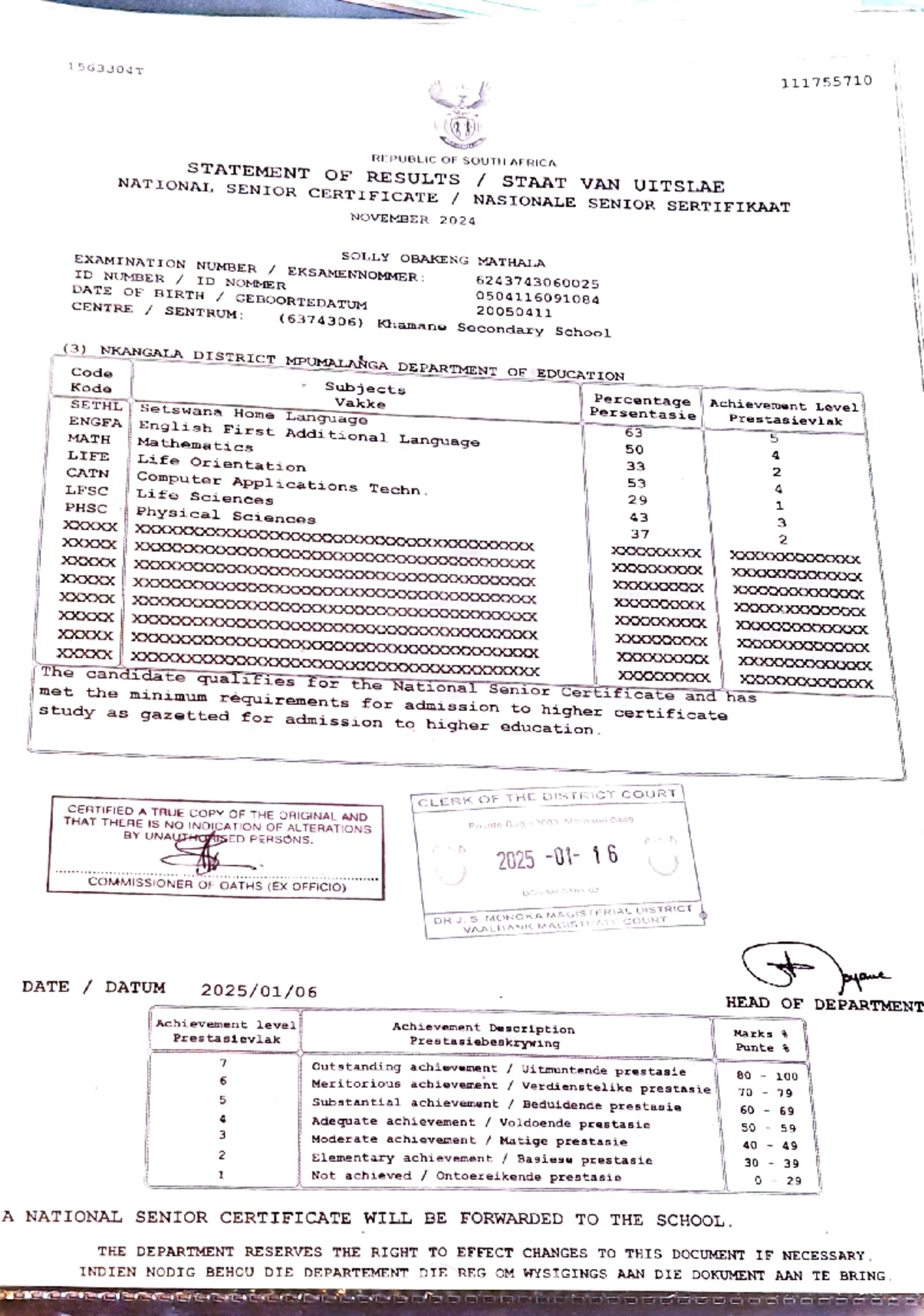 Mathala Certificate - I need this document to study and finish my ...