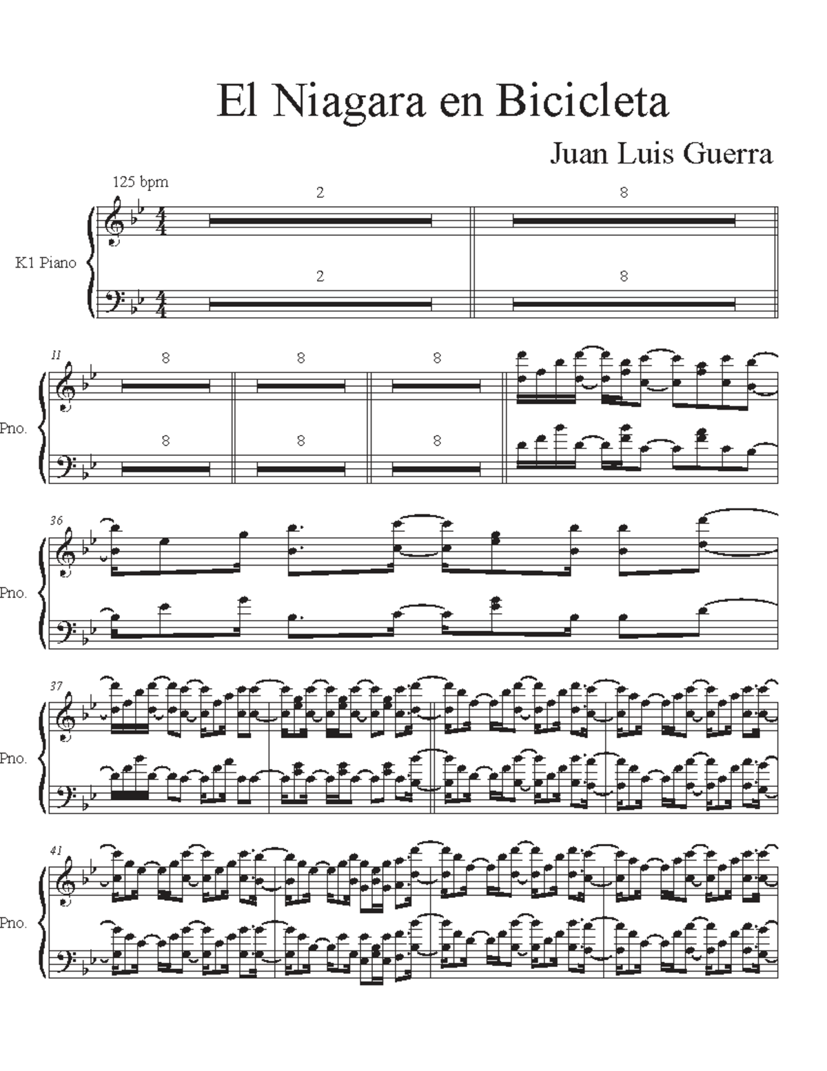El Niagara en Bicicleta - K1 Piano Notation Guide - Studocu