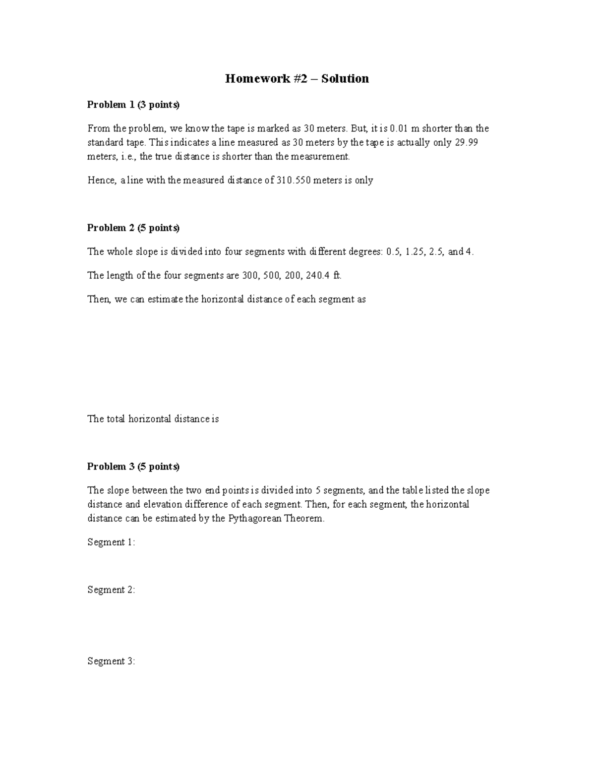 CIVENG 2A03 - Homework #2 Solutions and Detailed Explanations - Studocu