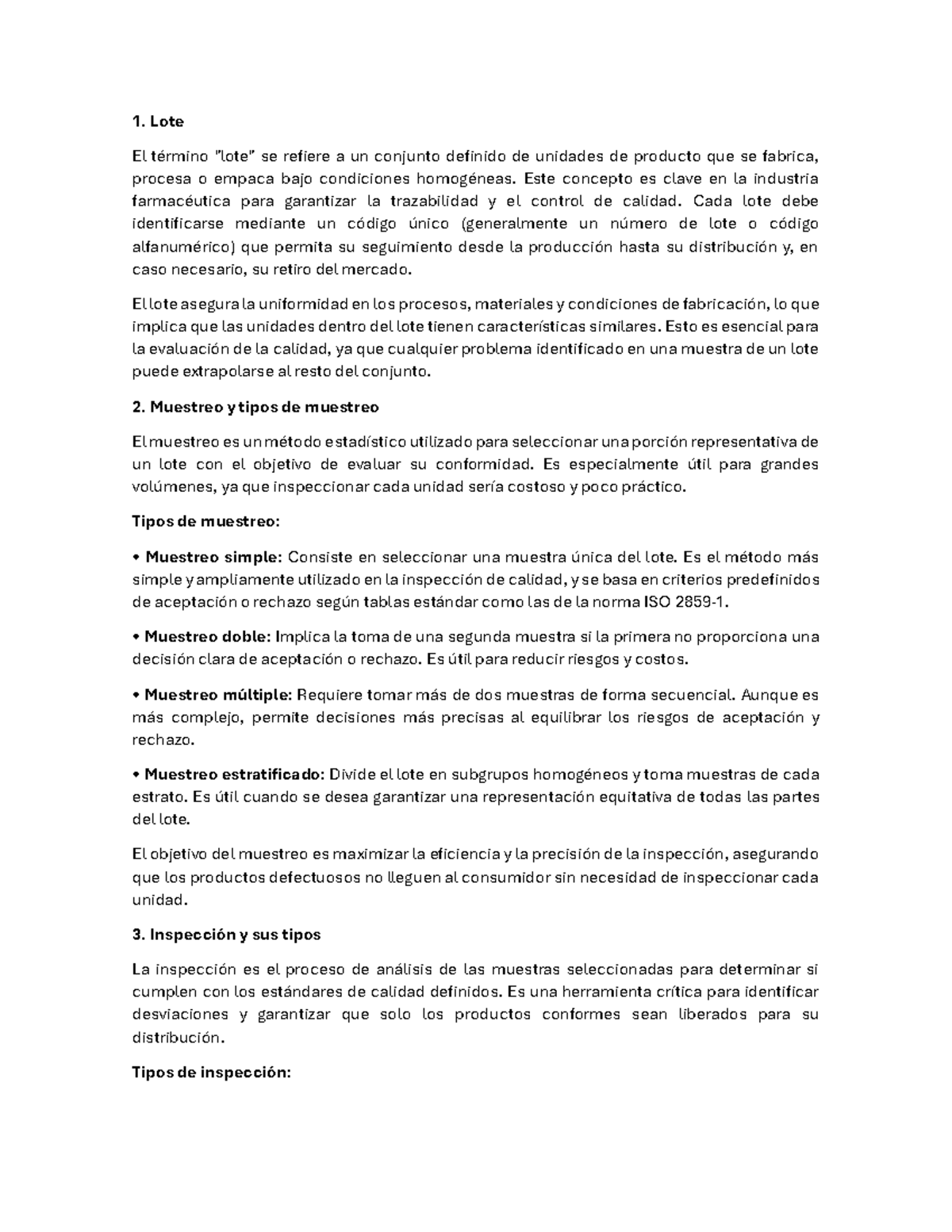 Tarea 3 - problemas de volumetria - Lote El término "lote" se refiere a ...