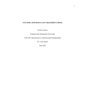 CYB 200 Module Two Case Study Colby - 2-3 Activity: Data Protection ...