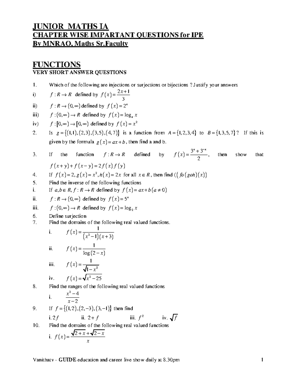 Maths - 1A Question BANK - Chapter wise important questions for IPE.pdf [0Bz O Tlp Nu Q 8t VUt ...