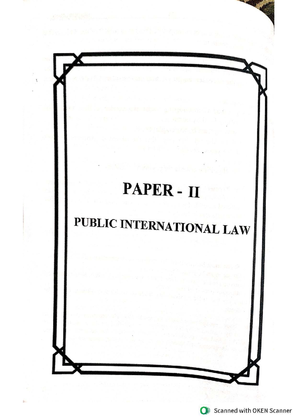 PAPER II: PUBLIC INTERNATIONAL LAW - JB SERIES Overview and Key ...