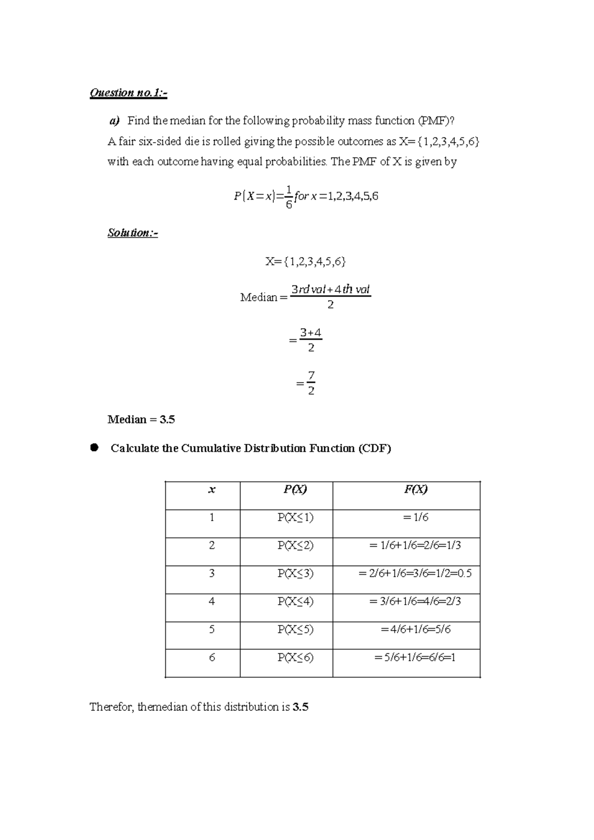 STA 642 - Assignment on Probability Distributions and Median ...