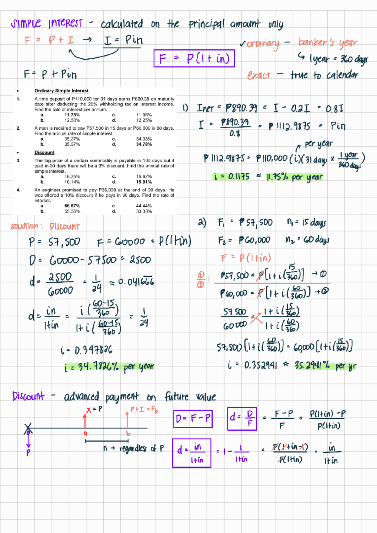 Engineering Economy 1 Lecture Notes - SIMPLE InteRest calculated on the ...