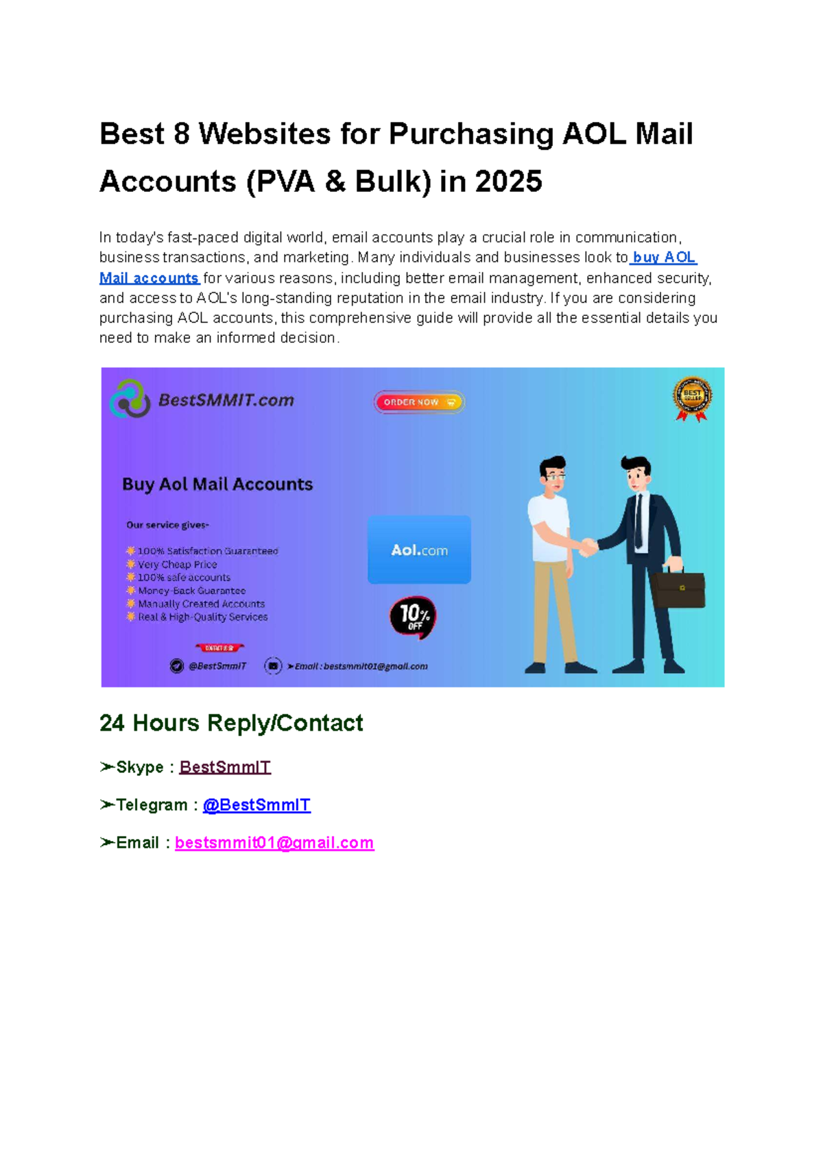 Top 8 Websites to Buy AOL Mail Accounts (PVA & Bulk) in 2025 Guide ...