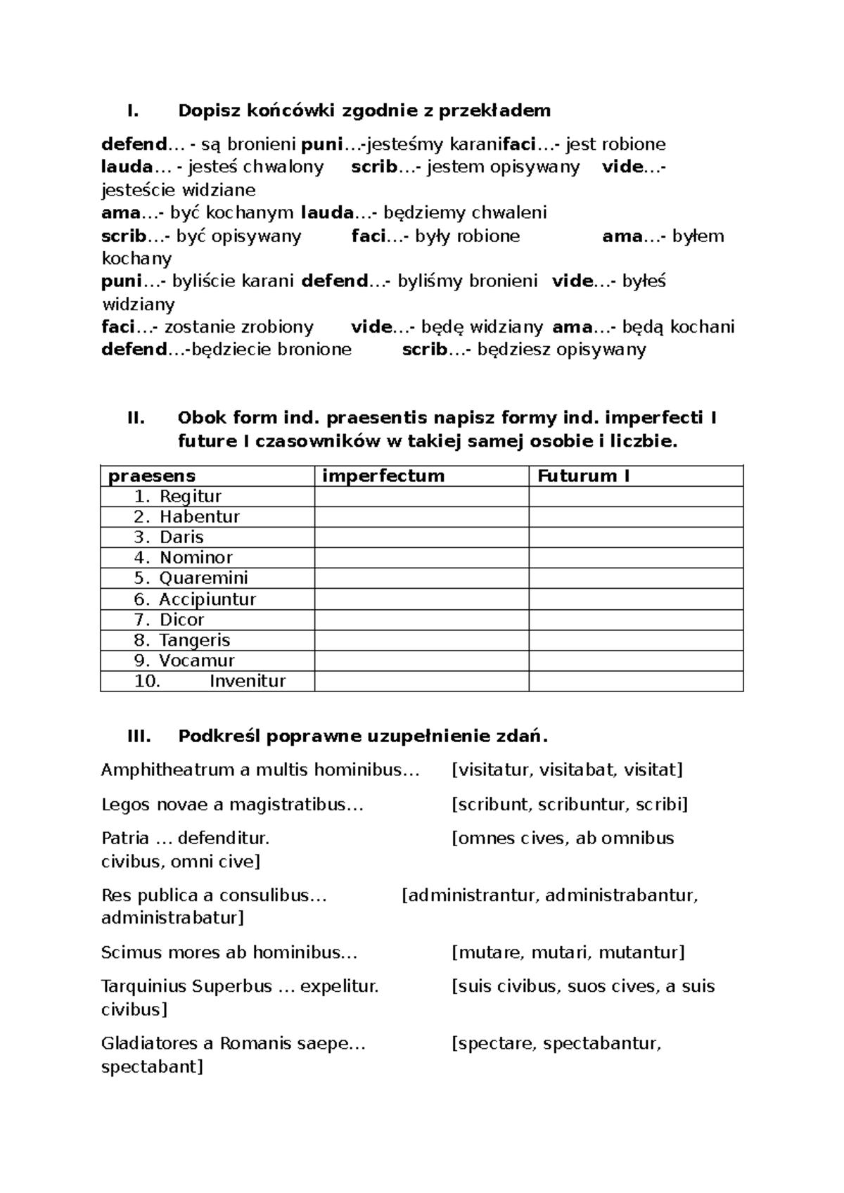 Lectio XIII - Ćwiczenia do zajęć z łaciny (ŁAC 101) - Studocu