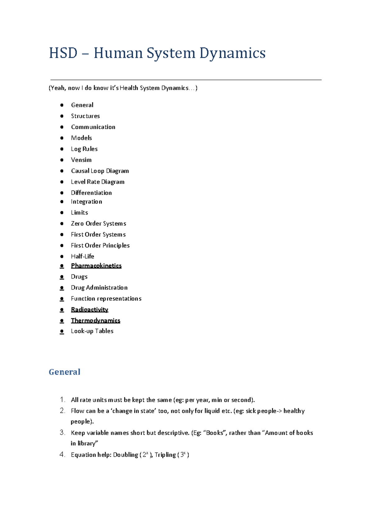 HSD Lecture Notes: Summaries on Human System Dynamics Concepts - Studocu