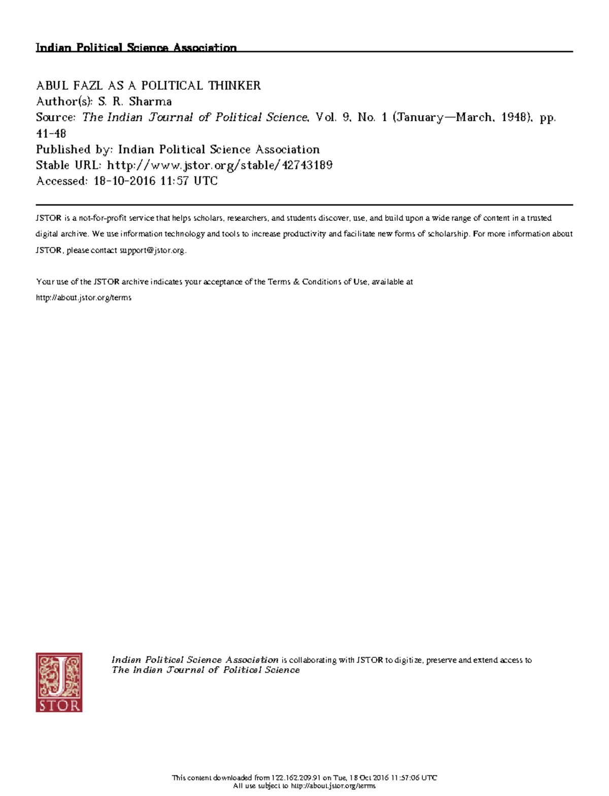Abul Fazl - Ancient Medieval Indian Political Thought - Indian ...