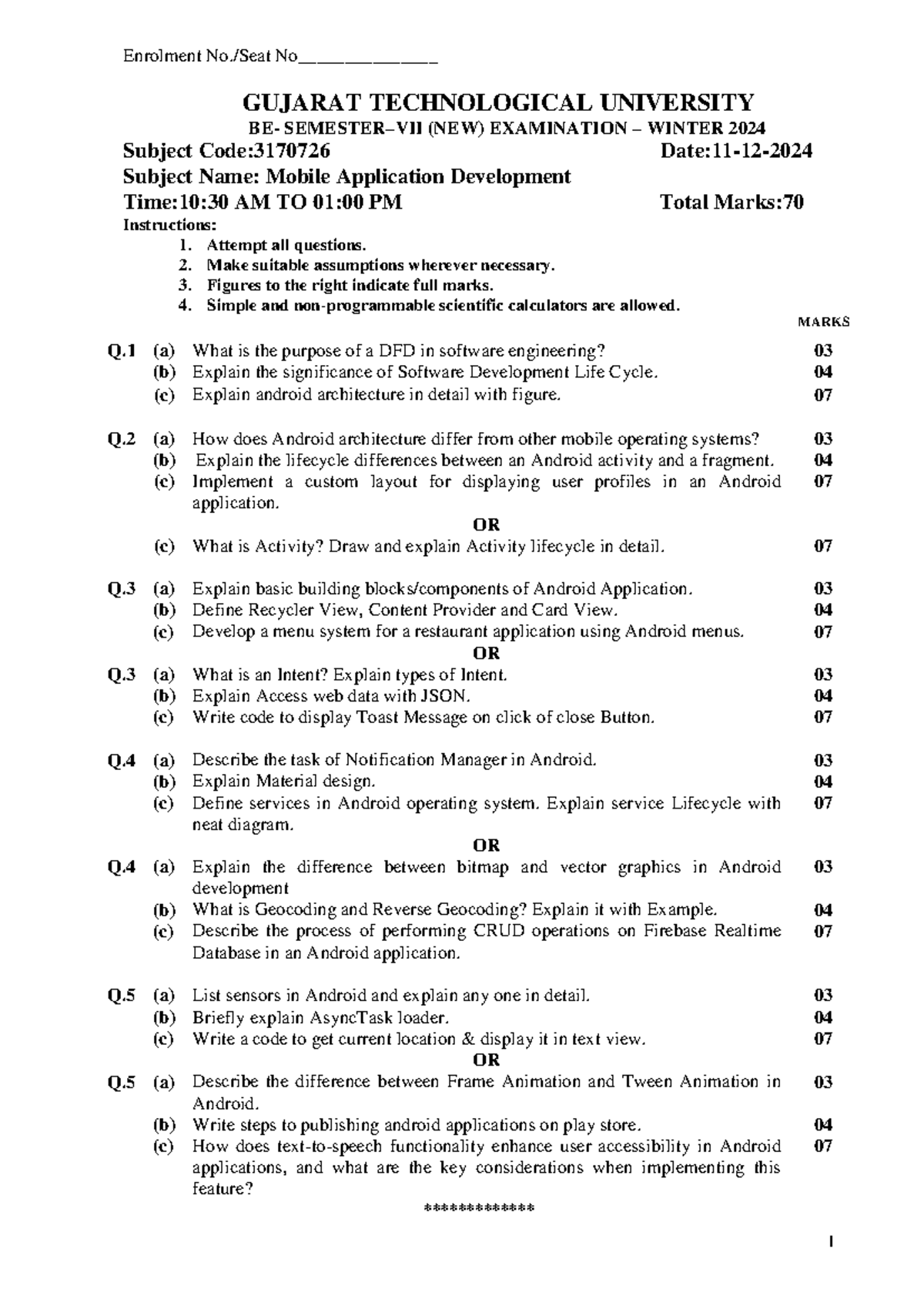 Mobile Application Development Exam Notes - GTU 3170726 Winter 2024 ...