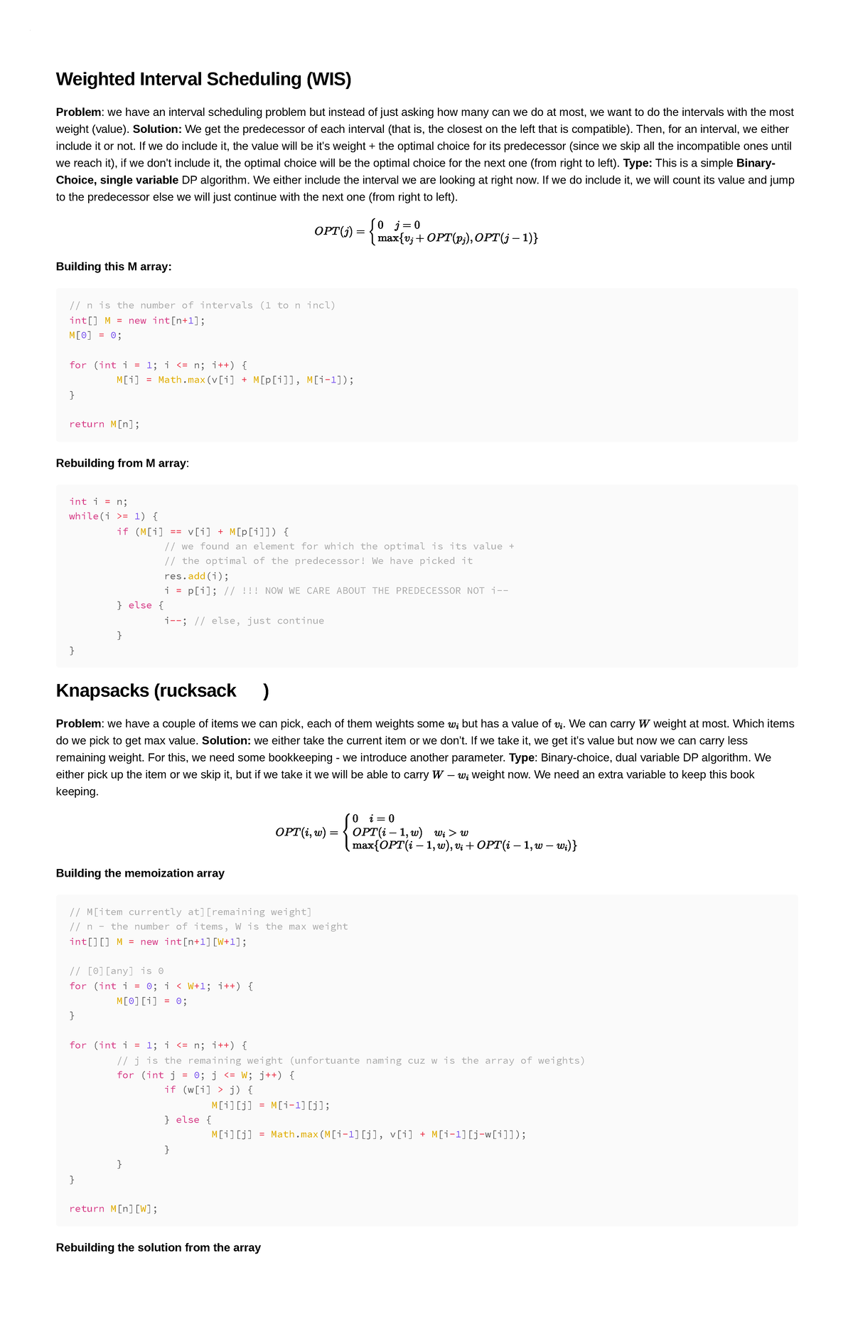 Weighted Interval Scheduling and DP Methods - DP Notes - Studeersnel