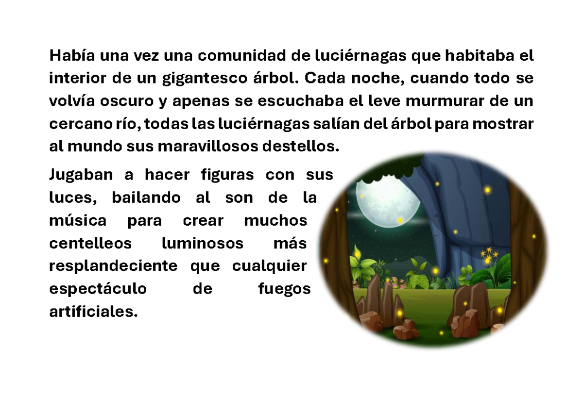 Cuento de Autoestima: La Pequeña Luciérnaga y la Luna - Studocu