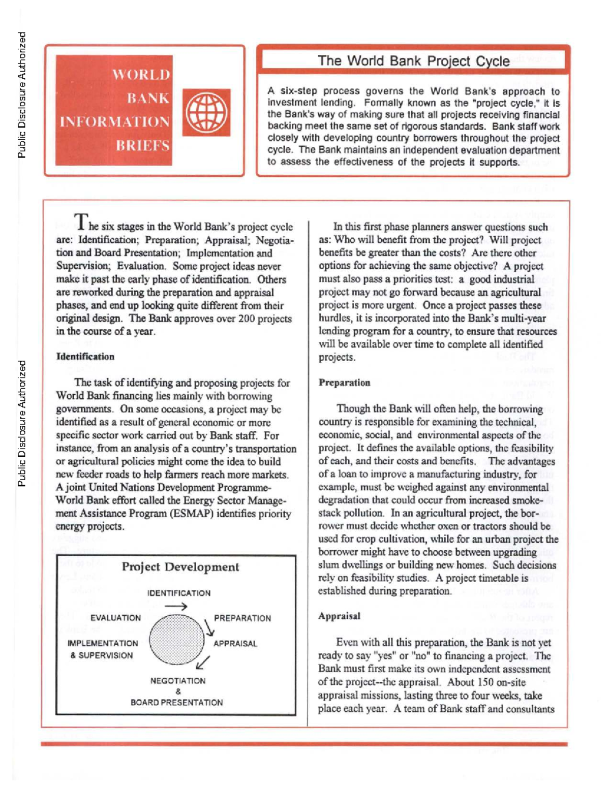 WBG 109412: Overview of the World Bank Project Cycle - Studocu