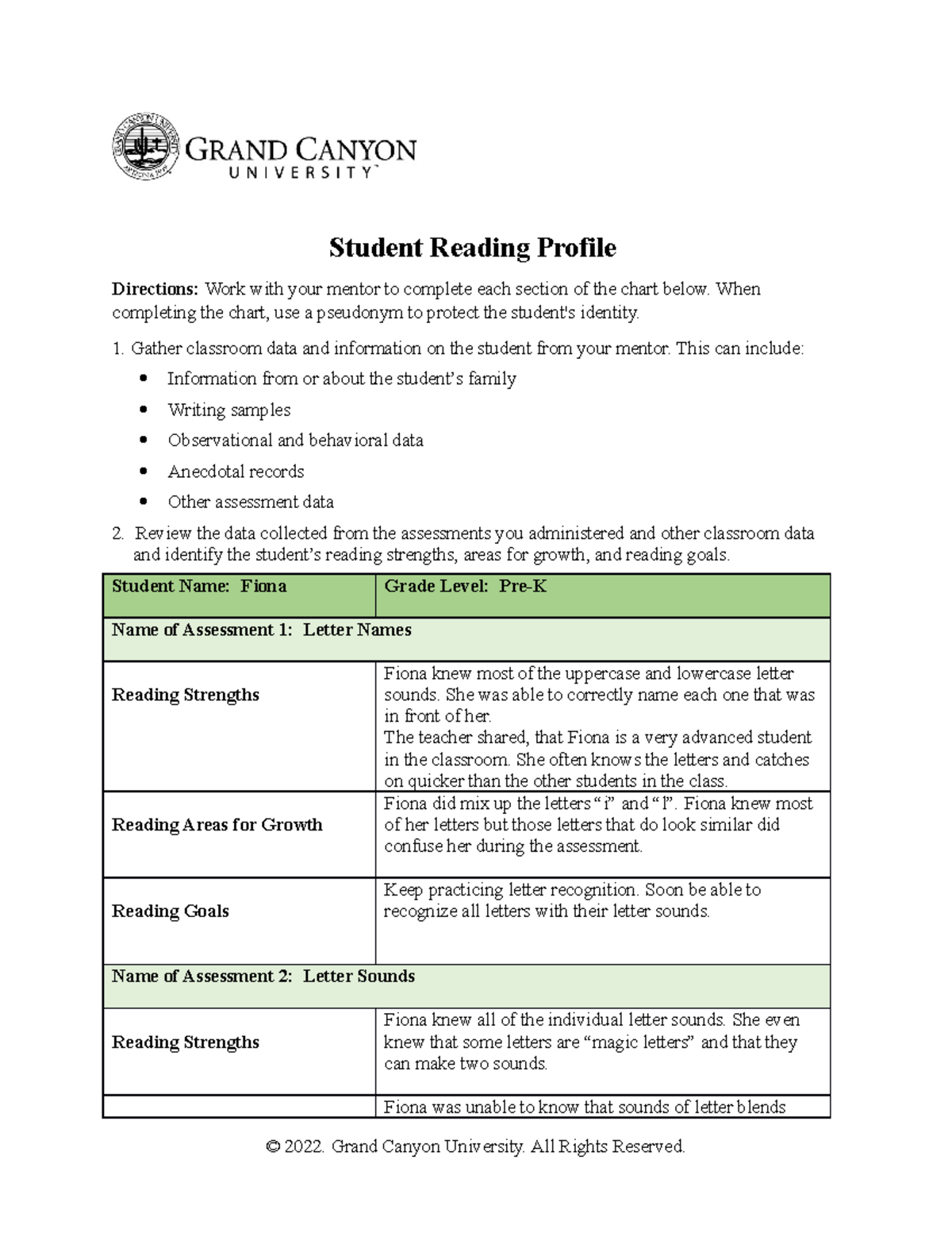 ECS-430-T6-Student-Reading-Profile - Student Reading Profile Directions: Work with your mentor ...