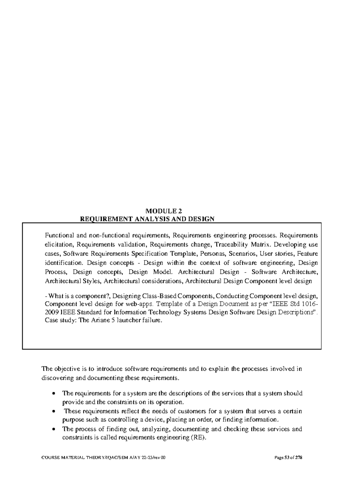 Module 2: Requirements Analysis and Design Overview - Studocu