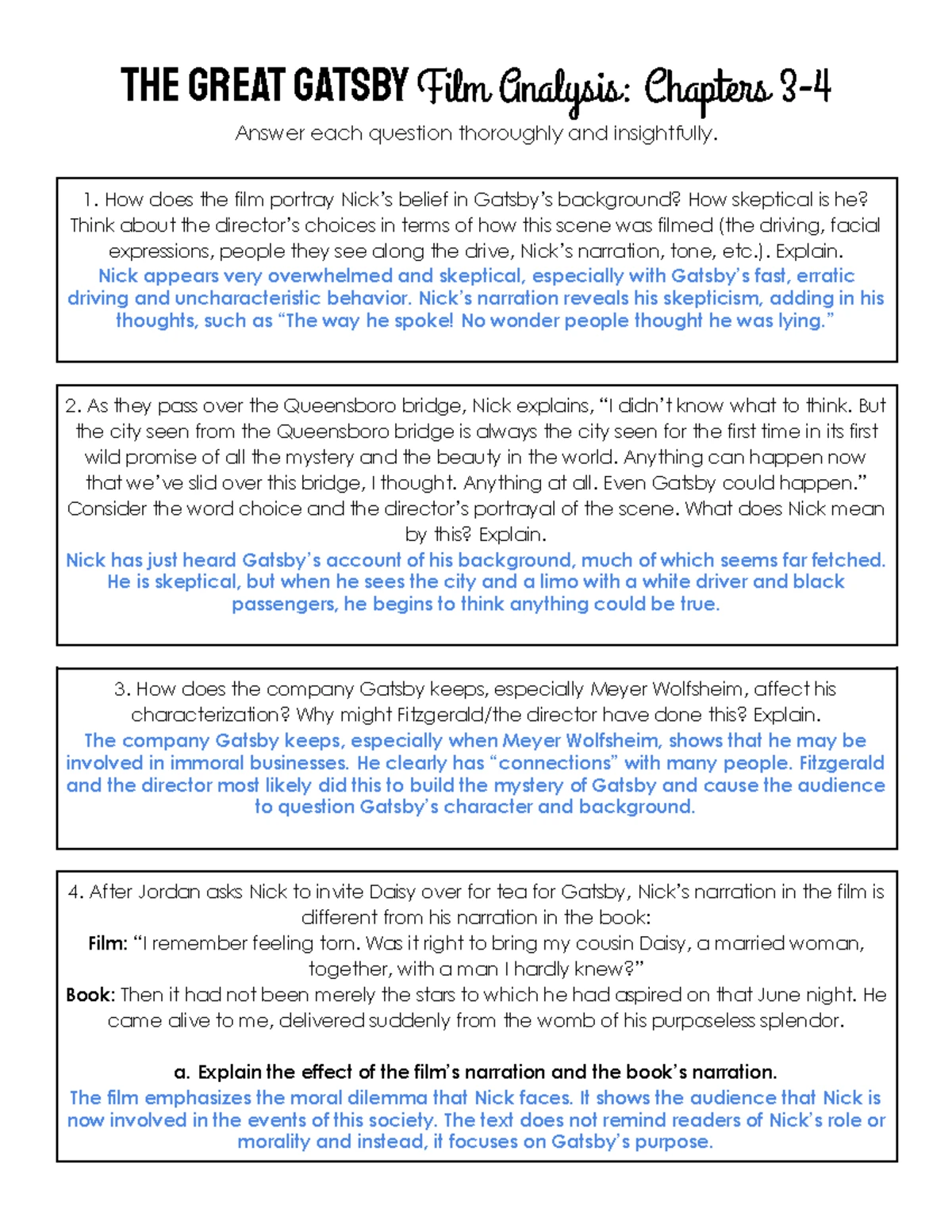 Copy of Gatsby Ch. 7 Gatsby vs. Tom - THE GREAT GATSBYChapter 7: Gatsby ...