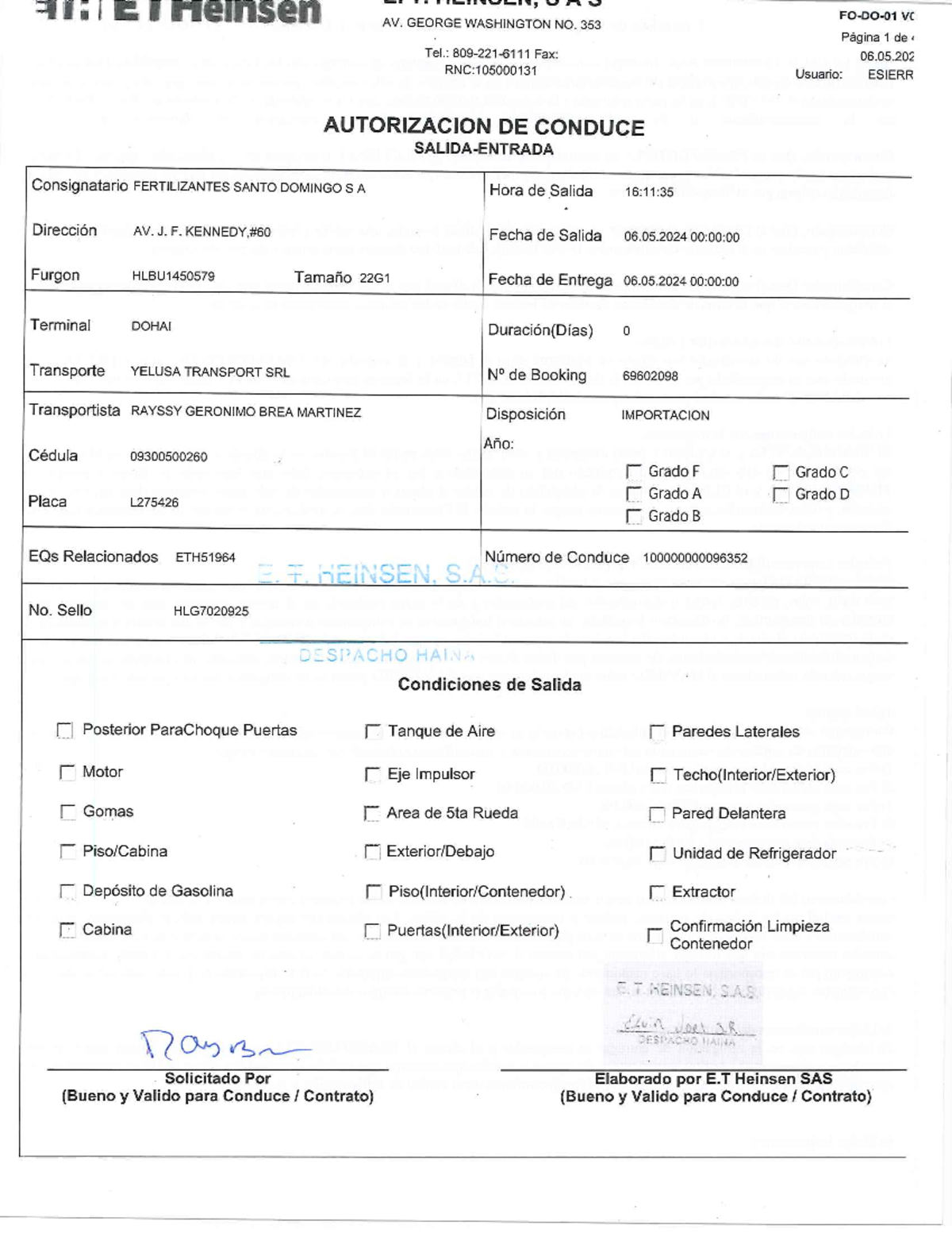 Formato de Conduce: Guía y Ejemplo Práctico - Studocu
