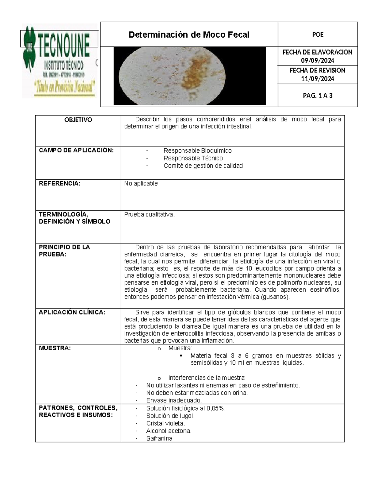 Determinación del Moco Fecal: Proceso de Análisis y Aplicaciones - Studocu