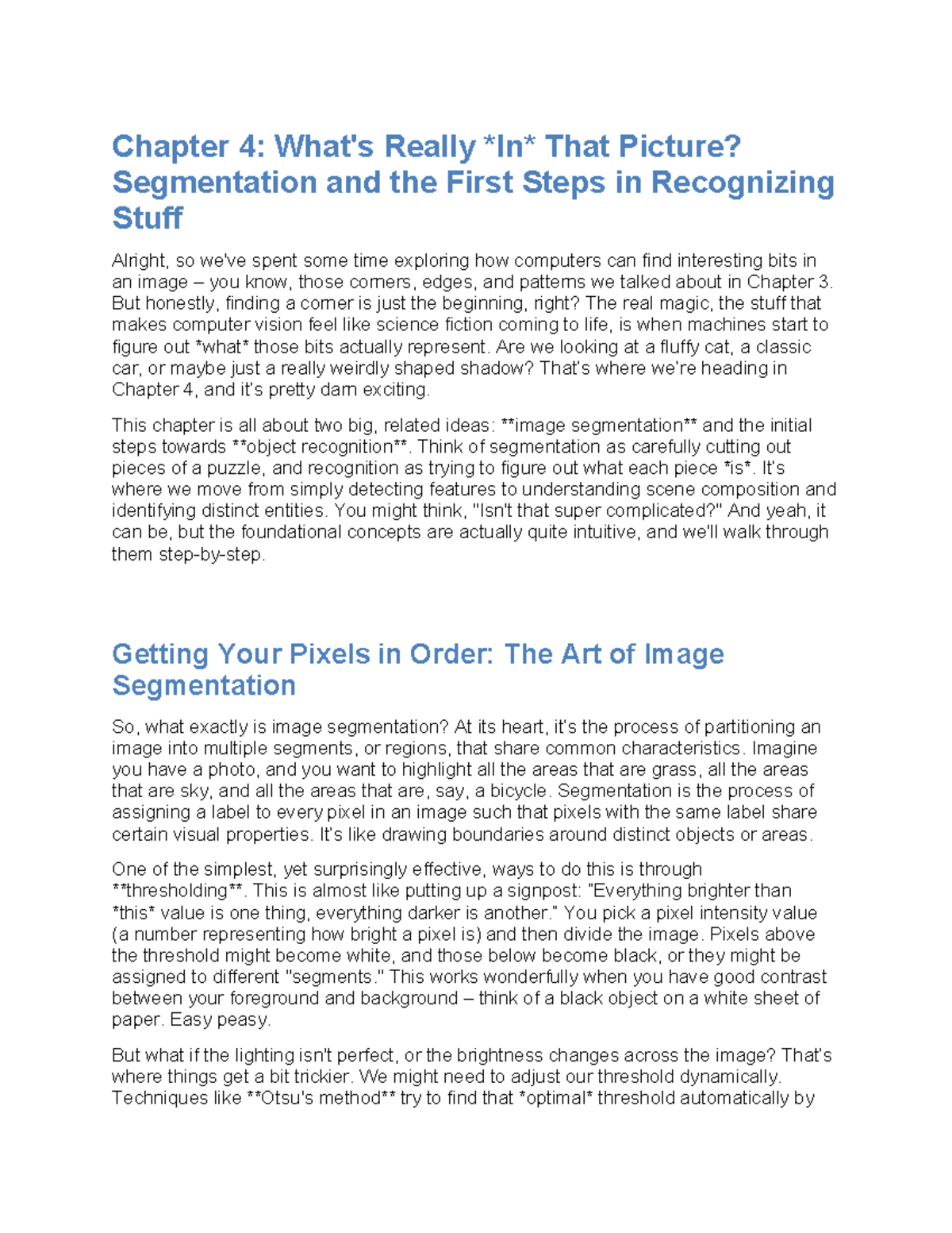 Chapter 4: Image Segmentation and Object Recognition in CV - Studocu