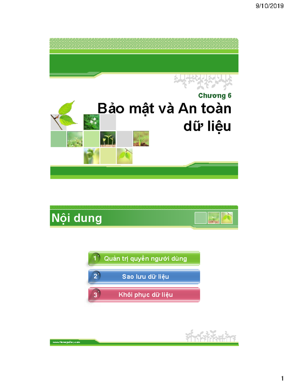 Chương 6: Bảo Mật và An Toàn Dữ Liệu trong SQL Server - Studocu