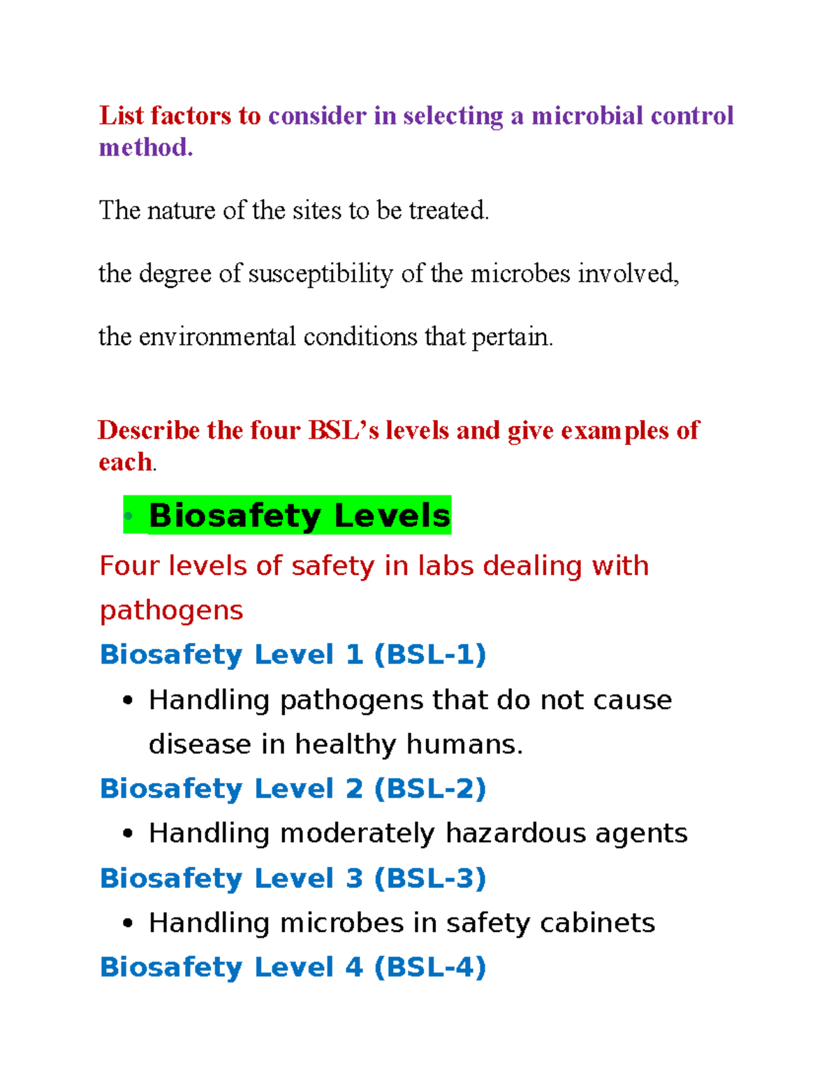 3 - Have fun - List factors to consider in selecting a microbial ...