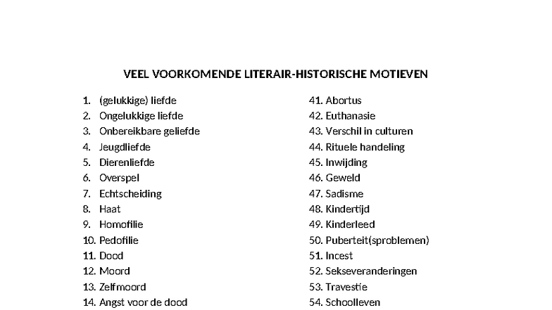 Literair-Historische Motieven: Een Uitgebreide Overzicht - Studeersnel