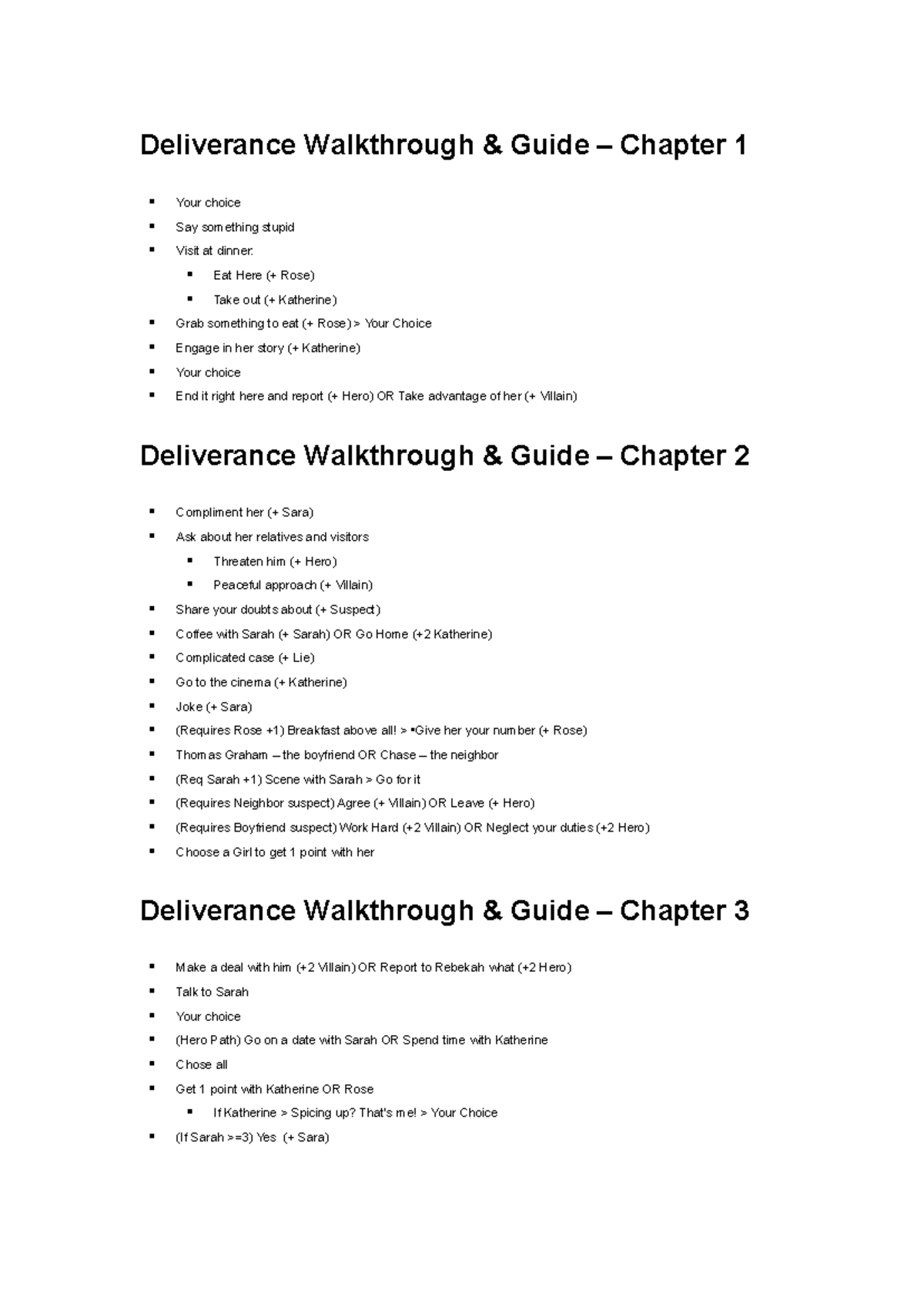 Deliverance Walkthrough Guide: Chapters 1-15 Strategies and Choices ...