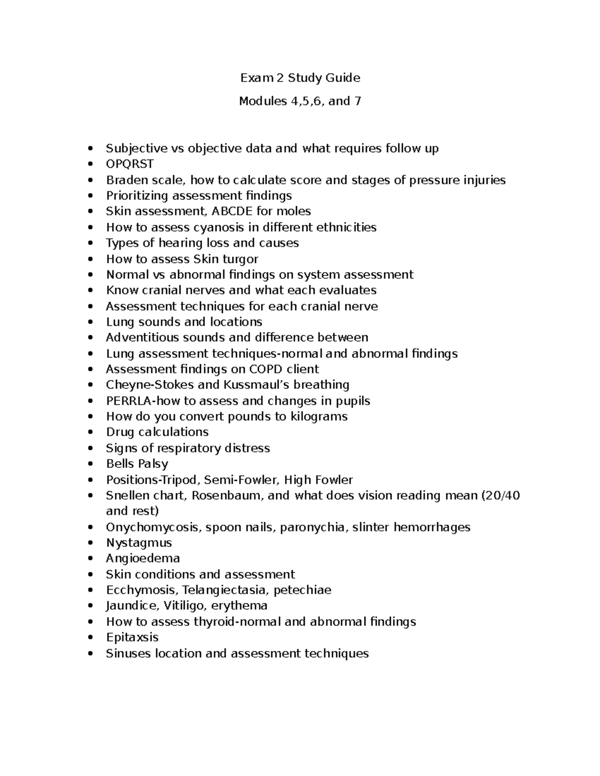 Revised exam 2 review - exam - Exam 2 Study Guide Modules 4,5,6, and 7 ...