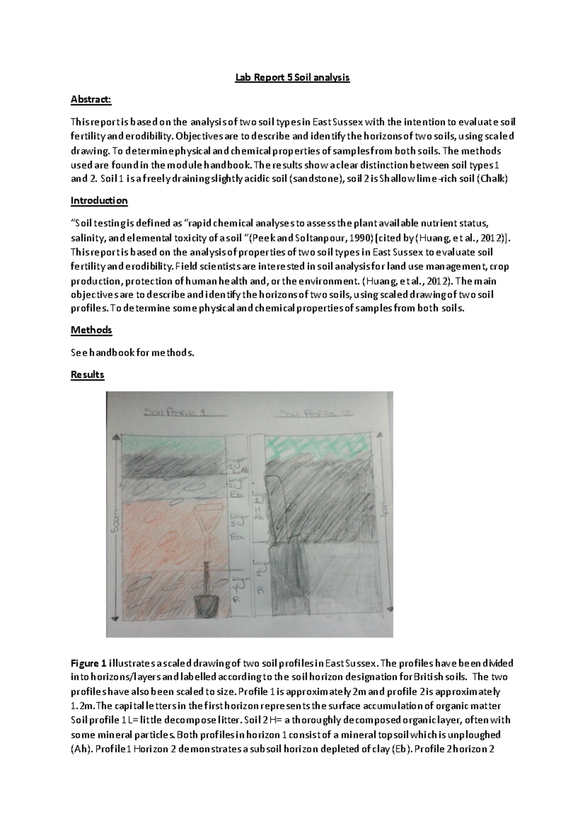 Lab Report 5 Soil analysis - Lab Report 5 Soil analysis Abstract: This ...