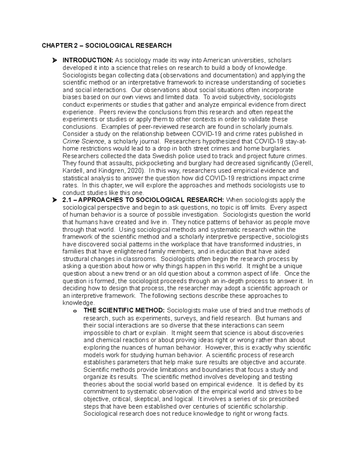 Chapter 2: Notes on Sociological Research Methods and Approaches - Studocu