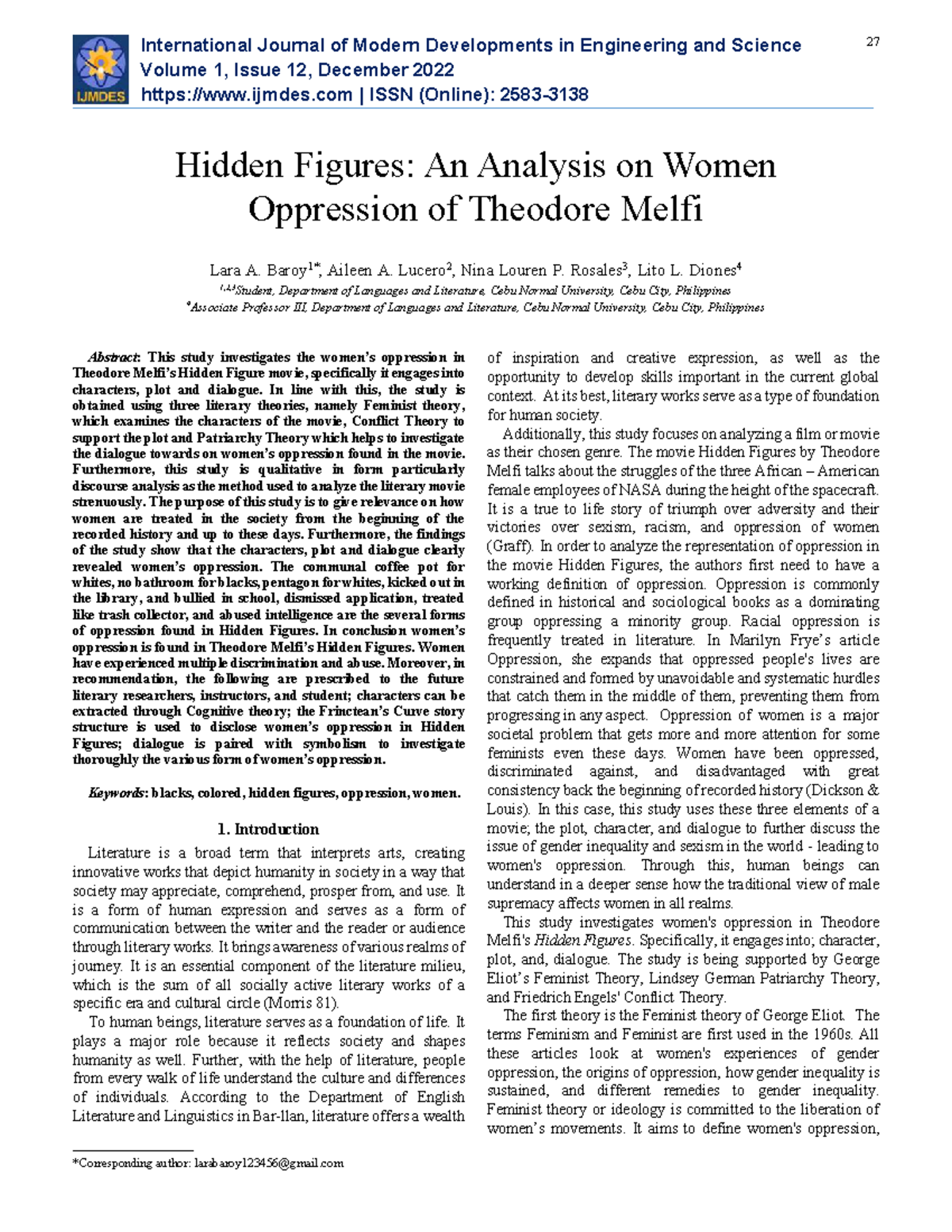 Critical Analysis of the White Savior Trope in Hidden Figures (ENG 301 ...