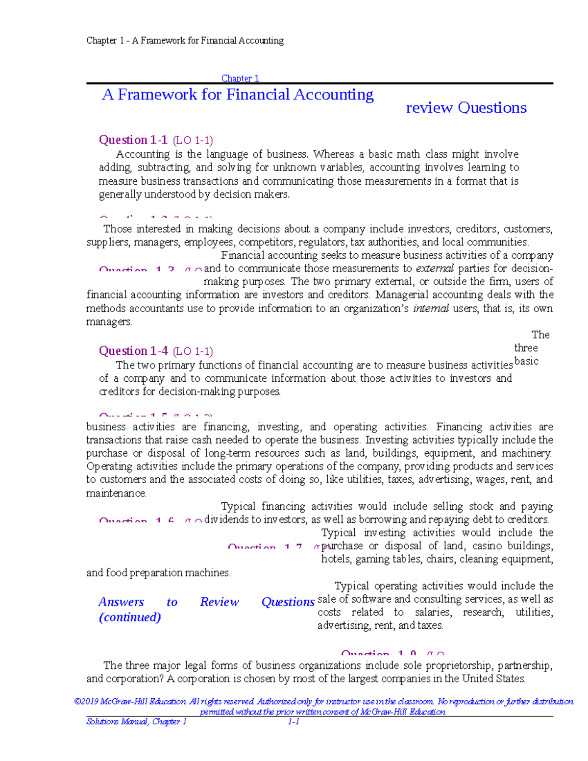 Financial Accounting (ACCT101): Chapter 1 Review and Key Concepts - Studocu