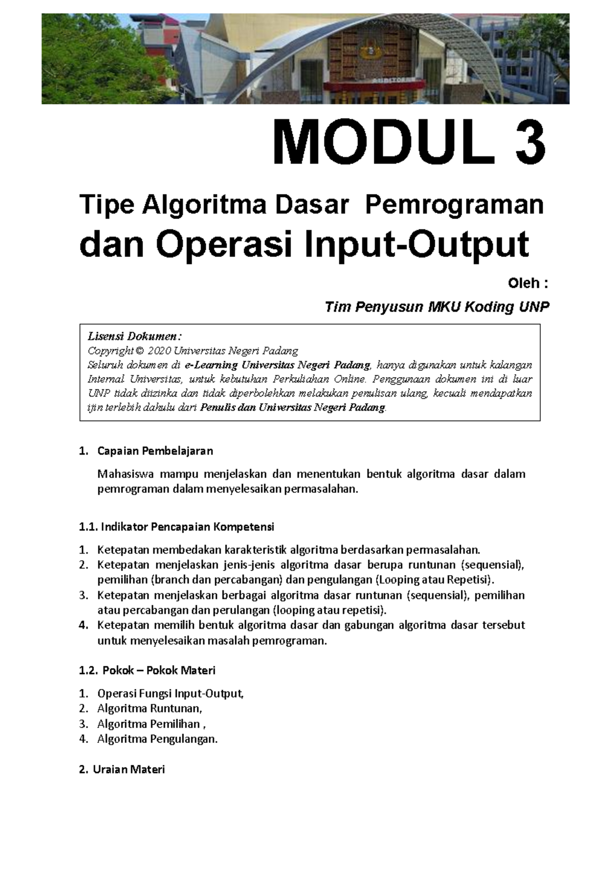 Modul 3: Tipe Algoritma Dasar - Input dan Output Runtunan MKU Koding ...