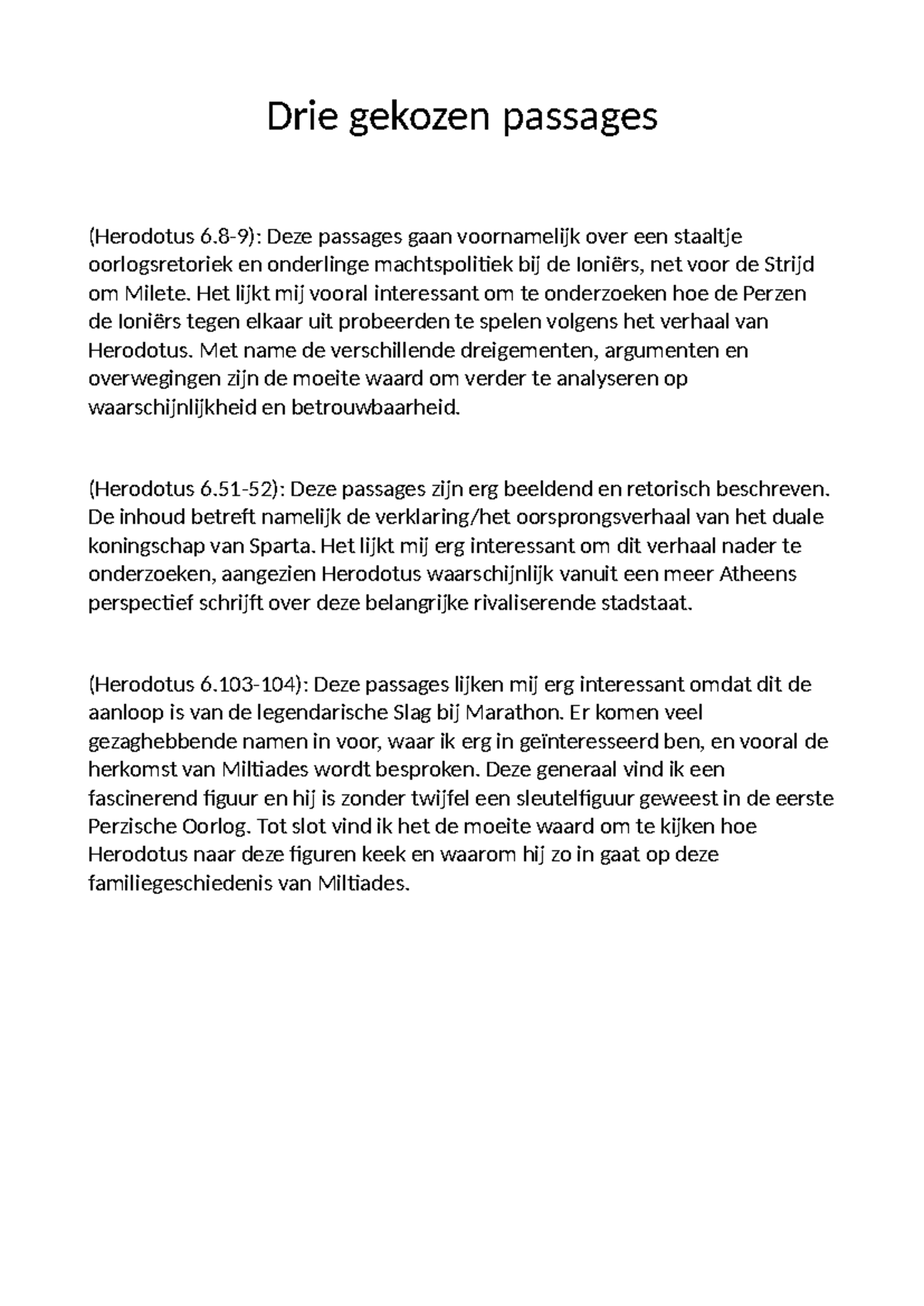 Herodotus: Analyse van 3 Passages over Oorlog en Politiek - Studeersnel