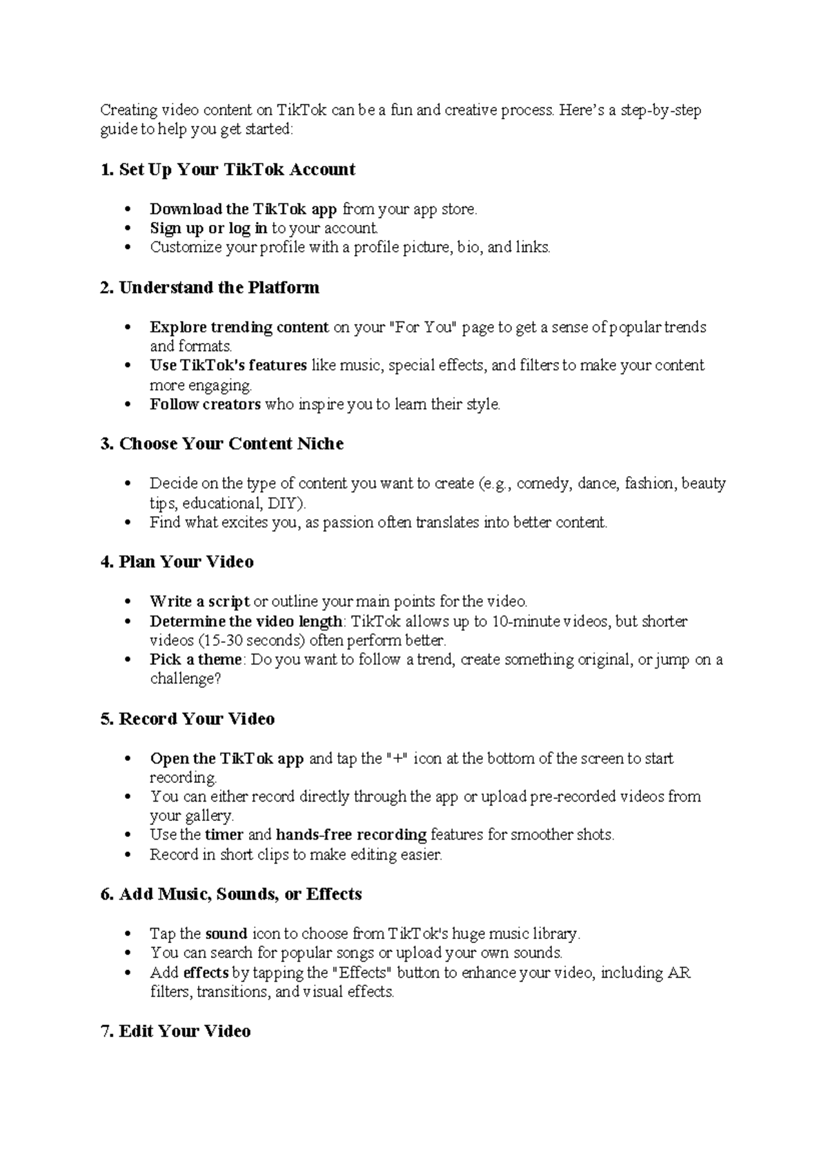 Creating video content on Tik Tok can be a fun and creative process ...