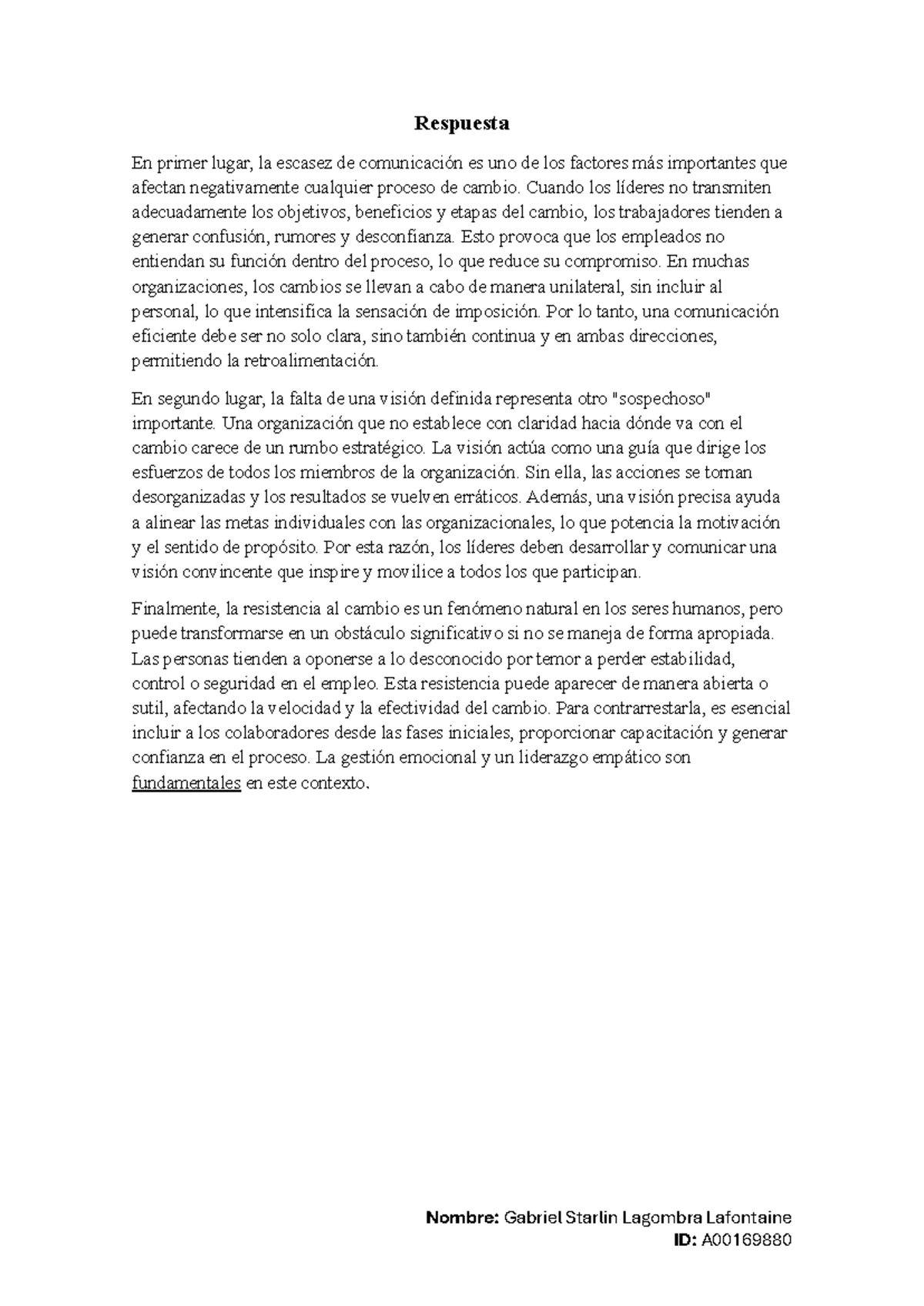 Unidad 5: Actividad 2 - Síntesis de Lectura sobre Cambio Organizacional ...